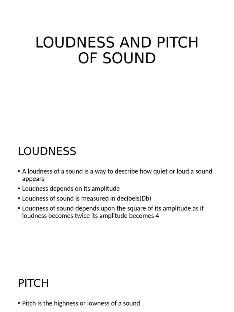Loudness and Pitch of Sound | PDF