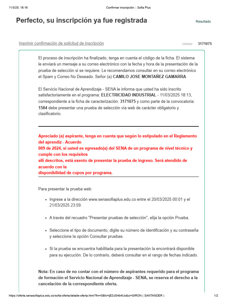 Inscripcion Camilo | PDF | Spamming