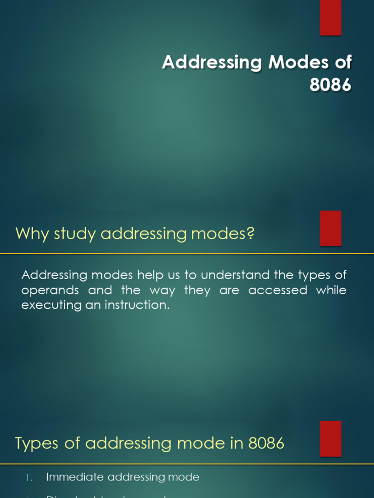 Addressing Modes of 8086 | PDF | Computer Memory | Computer Data