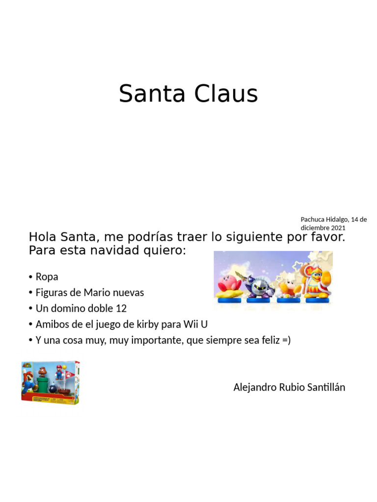Carta a Santa y Reyes Magos 2021 | PDF