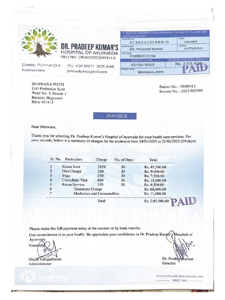 Hospital Bill - Compressed | PDF