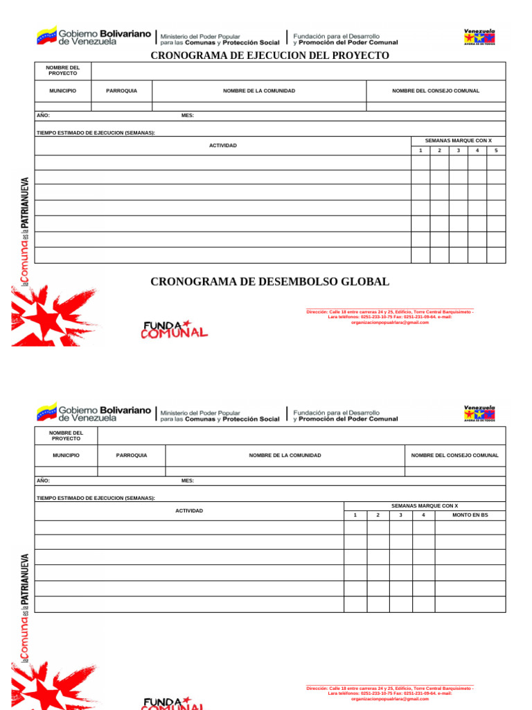 Cronograma de Ejecucion y Desembolso | PDF