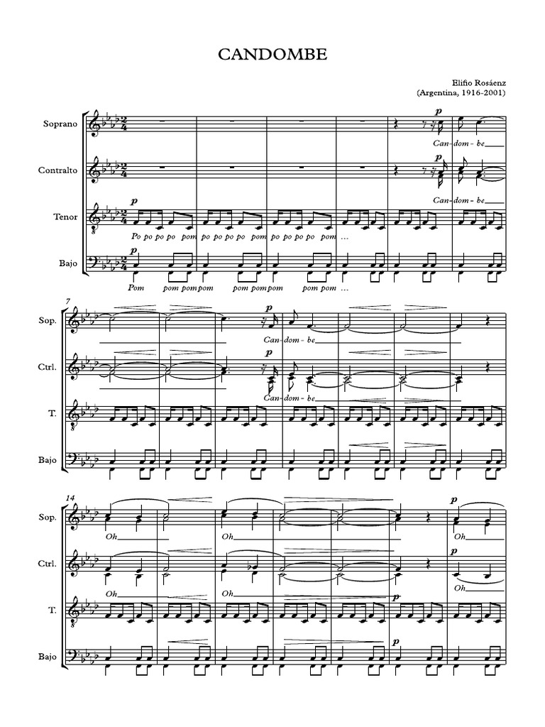 Candombe - Elifio Rosáenz (1) | PDF