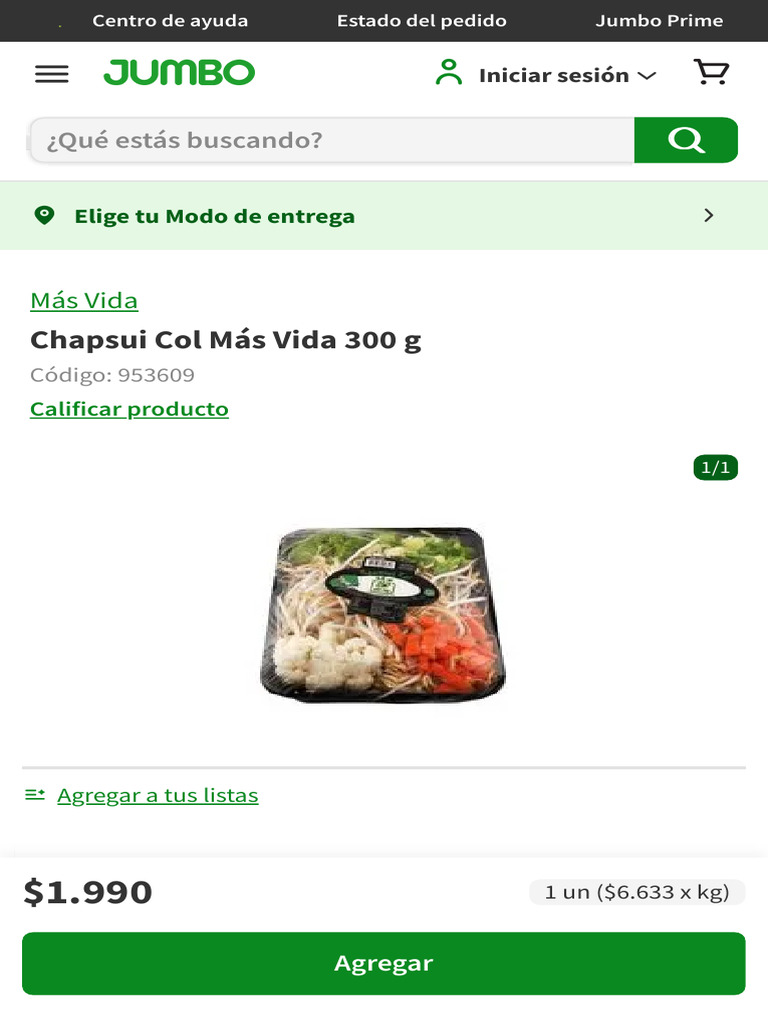 Chapsui Col Más Vida 300 g en Jumbo | PDF
