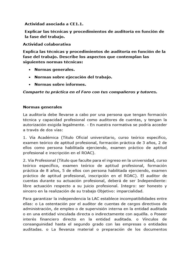 E1. Actividad Colaborativa A Través Del Foro Asociada Al CE1.1 (Unidad de Aprendizaje 1 ...