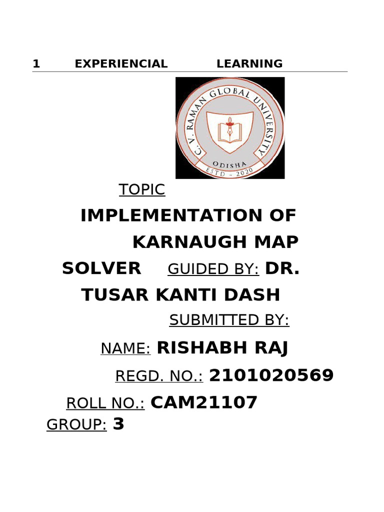 Rishabh Raj SCLD El Kmap | PDF | Applied Mathematics | Boolean Algebra