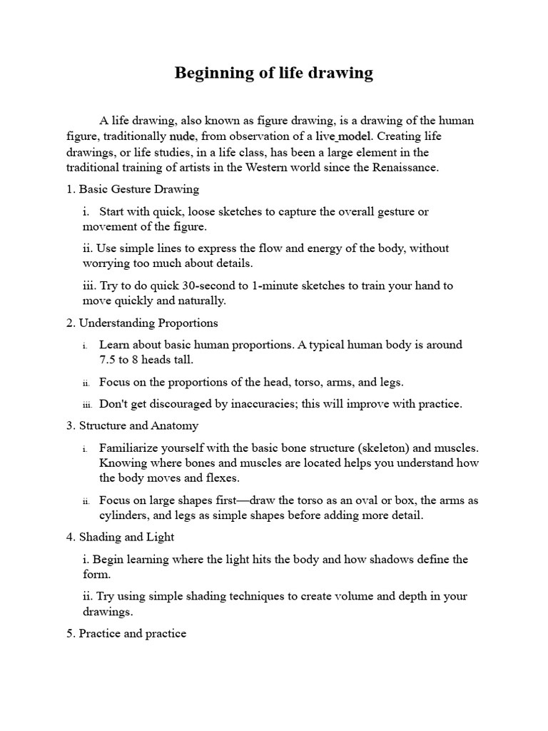 Beginning of Life Drawing | PDF
