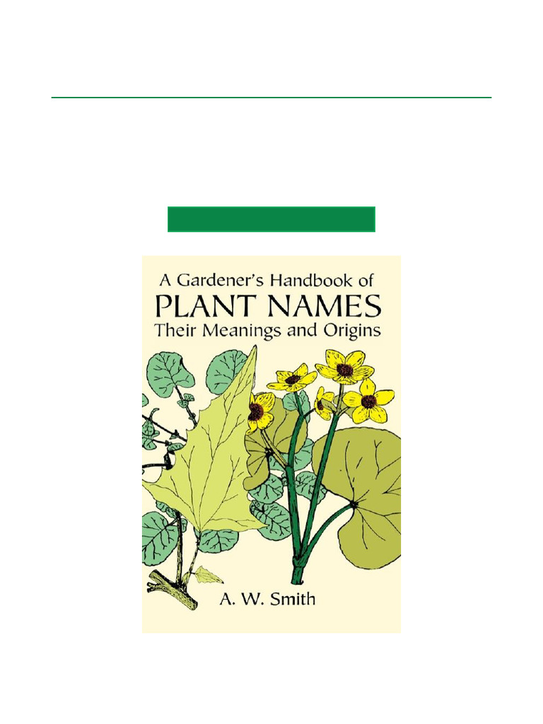 Gardener's Plant Names Handbook | PDF