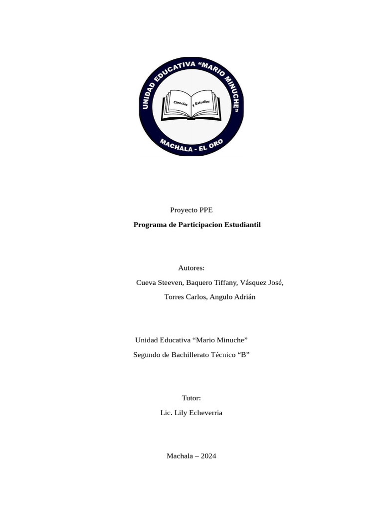 Proyecto PPE: Participación Estudiantil 2024 | PDF