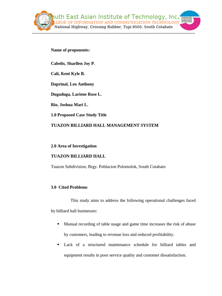 Tuazon Billiard Hall Management System | PDF | Payroll | Business