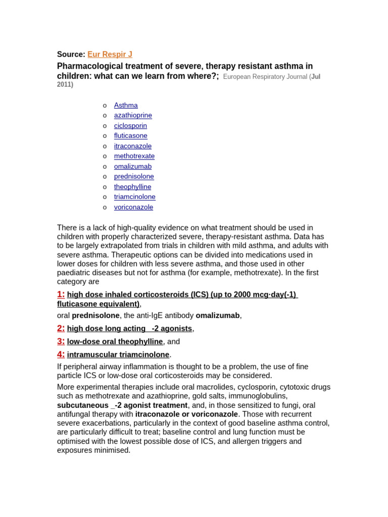 Respirat - Asma - Trat Severa Resistente - Jul 11 | PDF