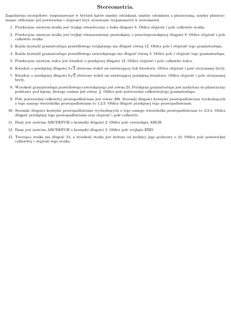 Stereometria | PDF
