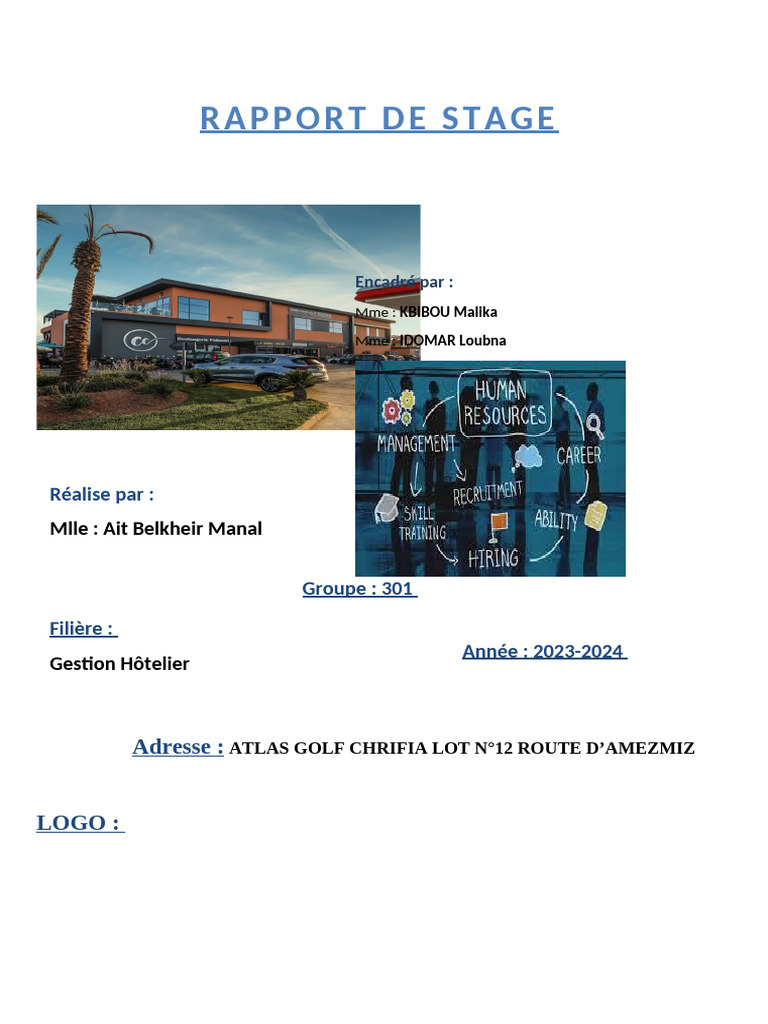Rapport de Stage en Ressources Humaines | PDF | Gestion des ressources ...