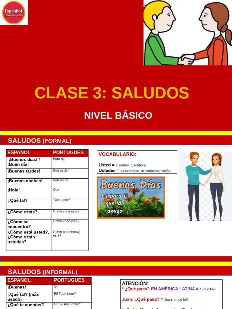 NB Aula+3 Saludos | PDF | Lingüística | Gramática