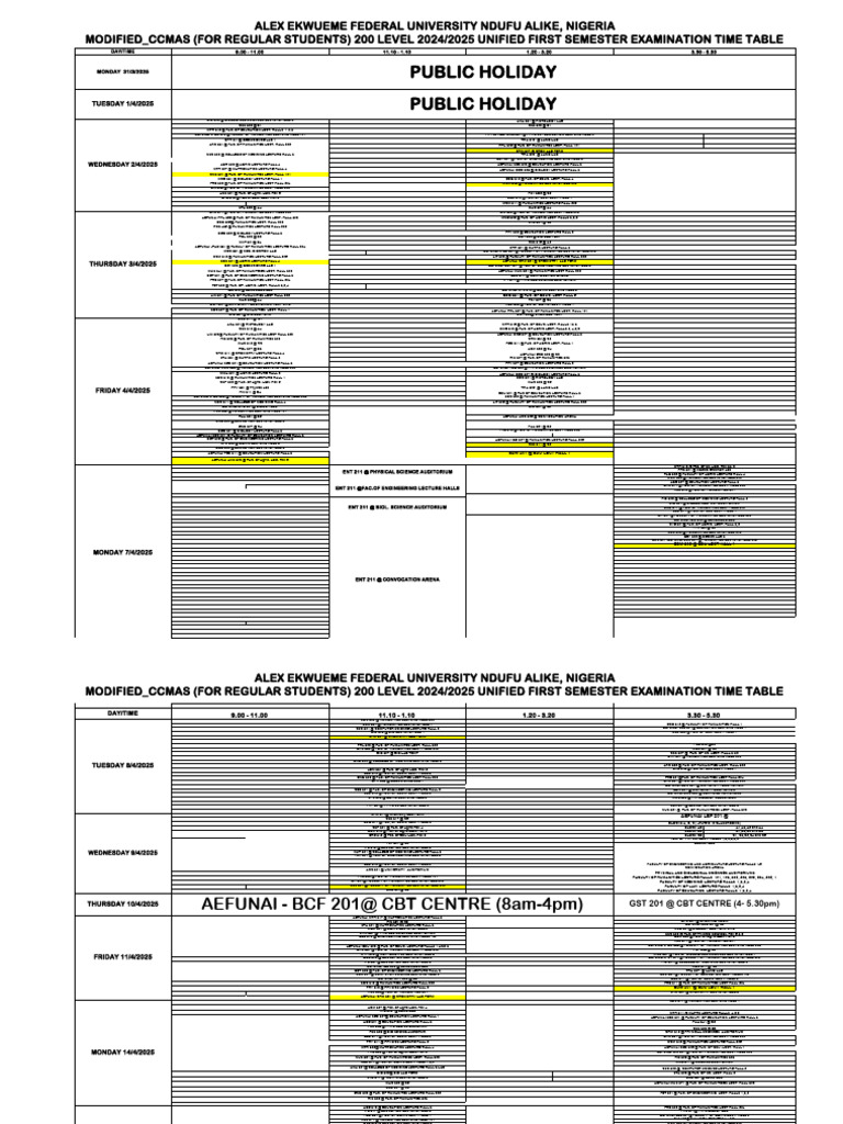 MODIFIED - 200L - CCMAS - 2024 - 2025 - First Semester 200 L ...