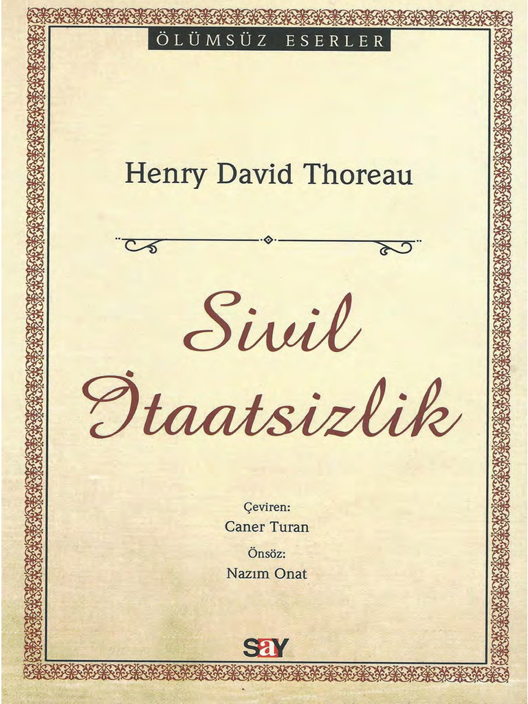 Hnry David Thoreau - Sivil İtaatsizlik (2016, Say Yayınları) - libgen ...