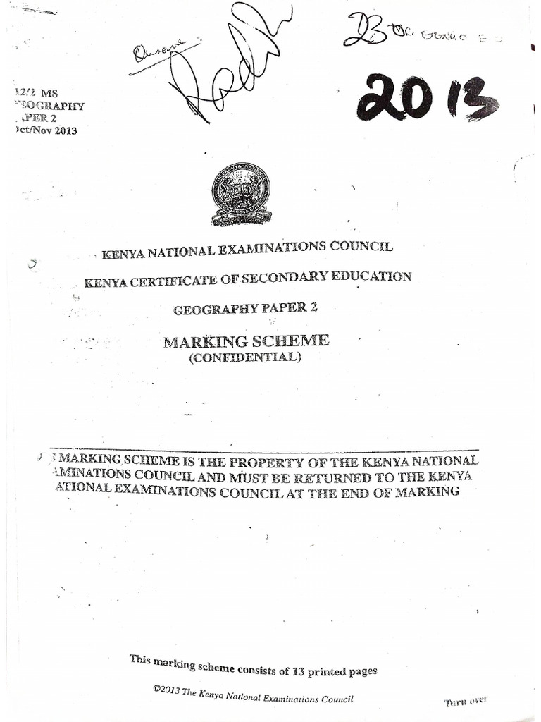 P2 2013 MS Geo | PDF