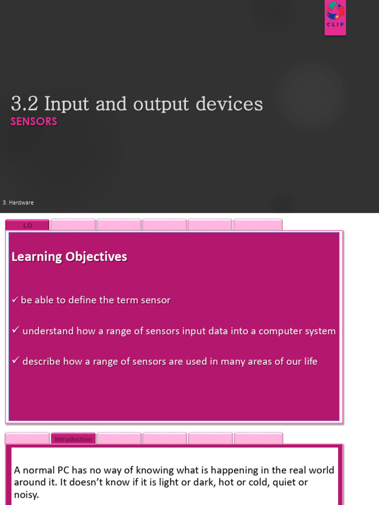 3.2 Input and output devices - sensors | PDF | Sensor | Security Alarm
