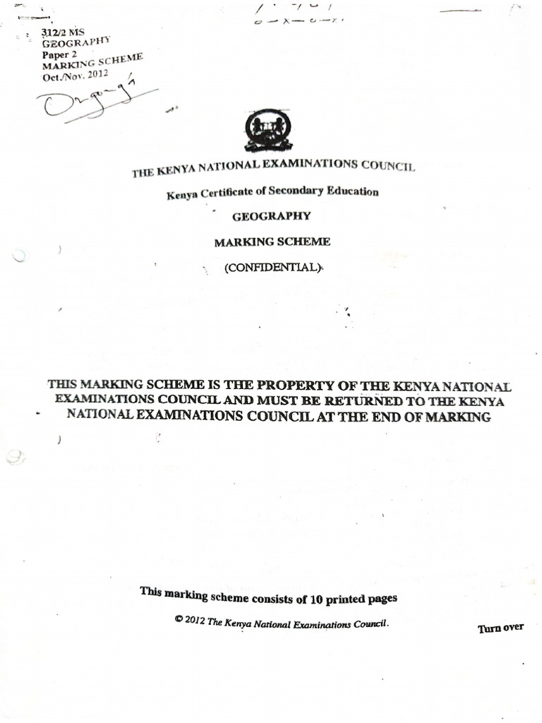 P2 2012 MS Geo | PDF