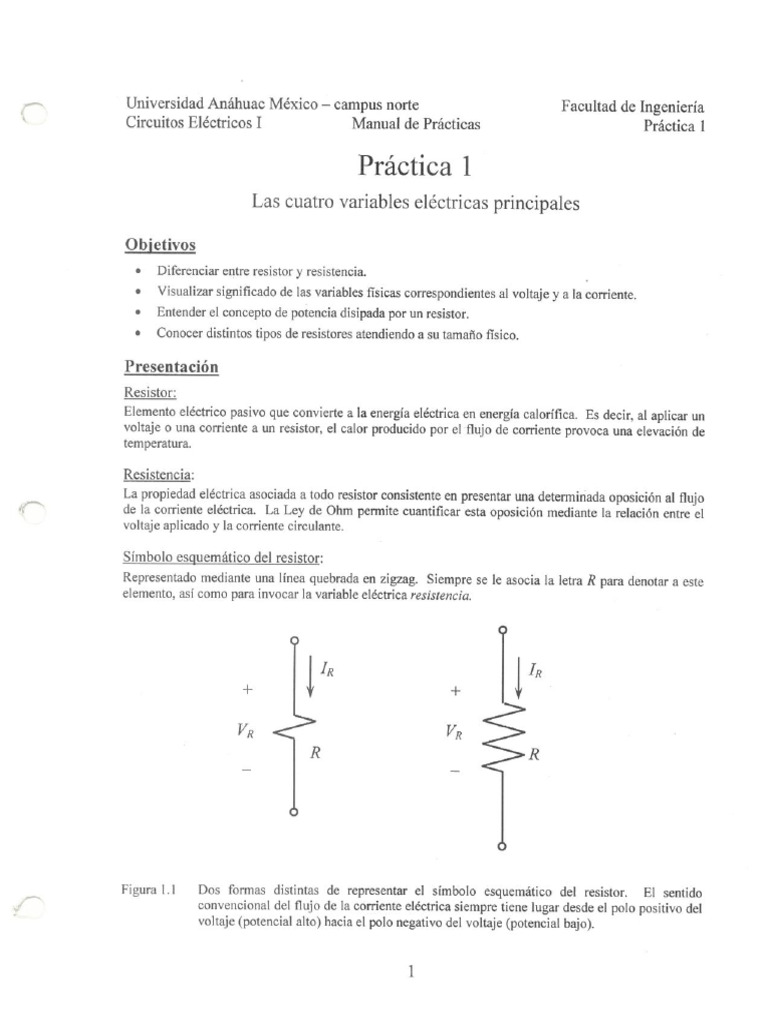 Circuitos Electricos I Manual de Practicas | PDF