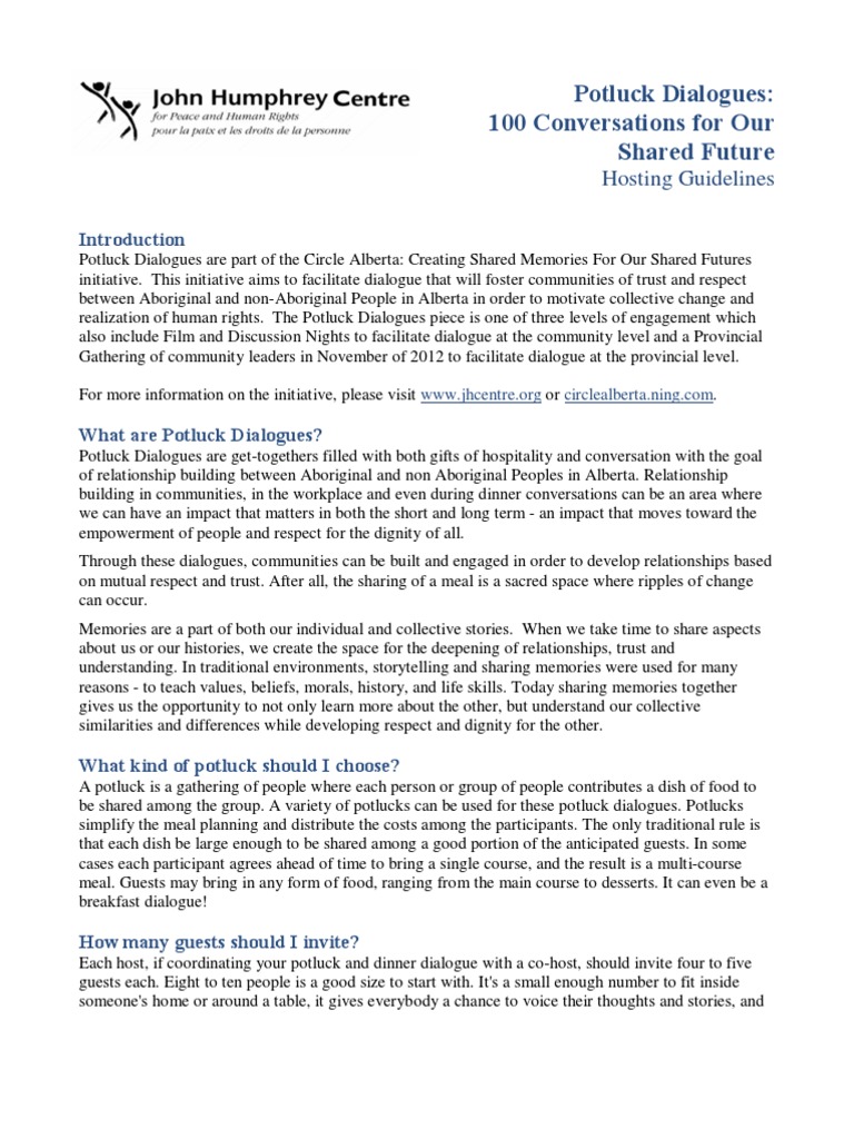 Dinner Conversations Hosting Guidelines | PDF | Conversation | Dialogue