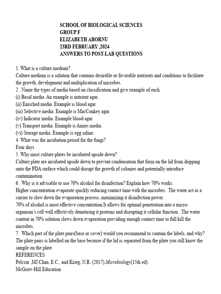 Bio 101 Practical Assignment 3 | PDF