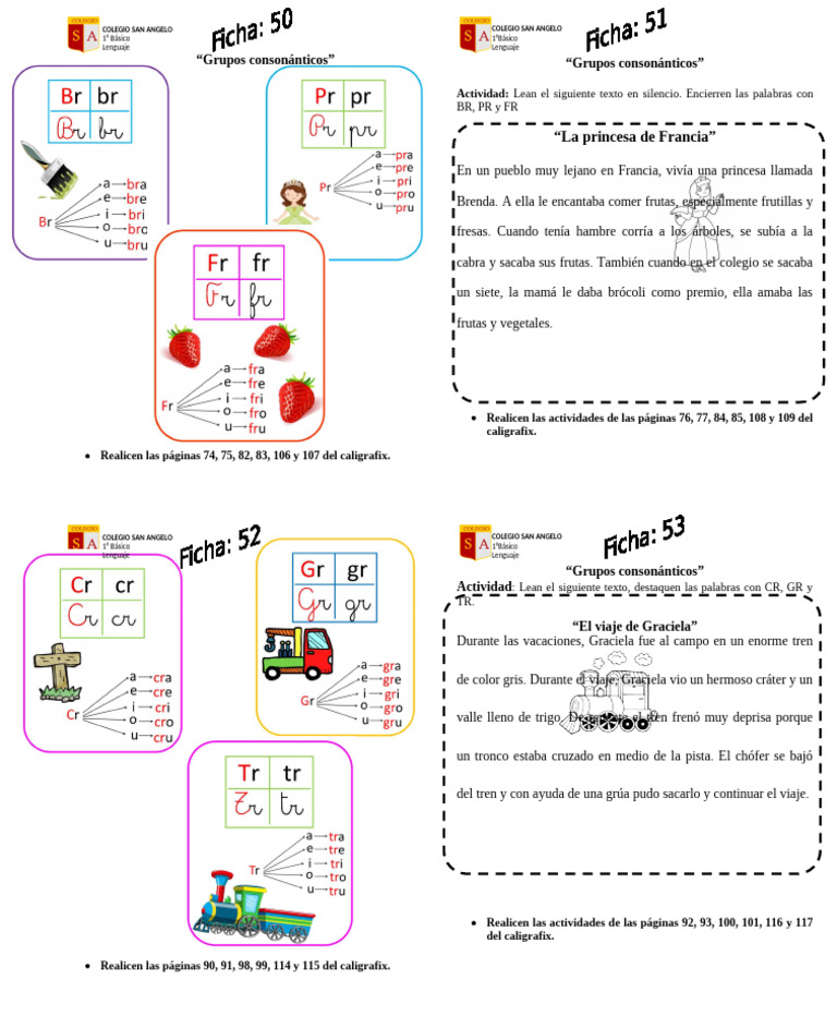 Fichas - Grupos Consonánticos Con R | PDF
