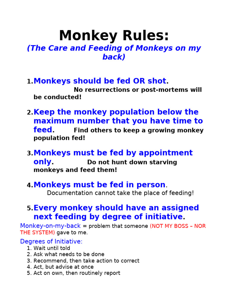 Monkey Rules | PDF