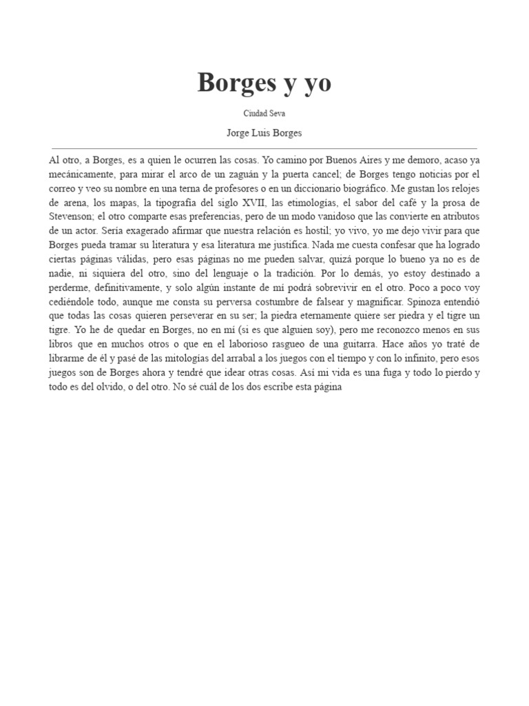 11-001 Prueba 02 de Lectura Crítica - Texto - Borges y Yo | PDF