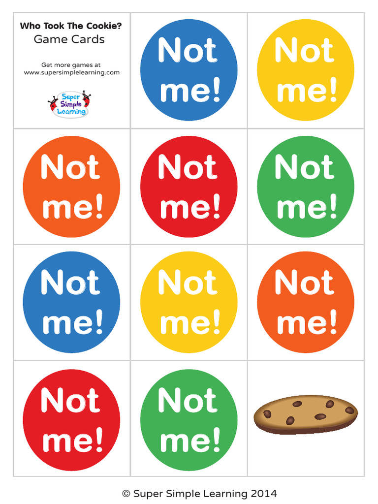 Who Took The Cookie Game Mini Cards | PDF