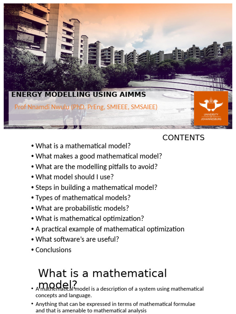AIMMS Energy Modelling Overview | PDF | Mathematics | Mathematical Optimization