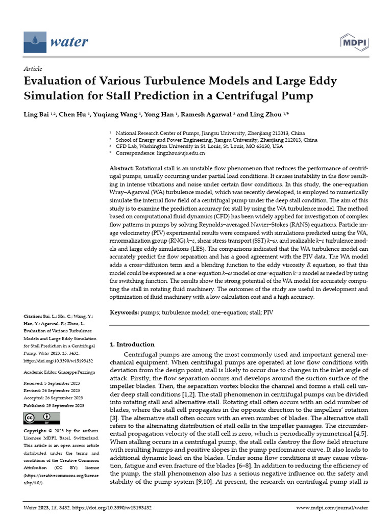 Evaluation of Various Turbulence Models and Large | PDF | Fluid ...