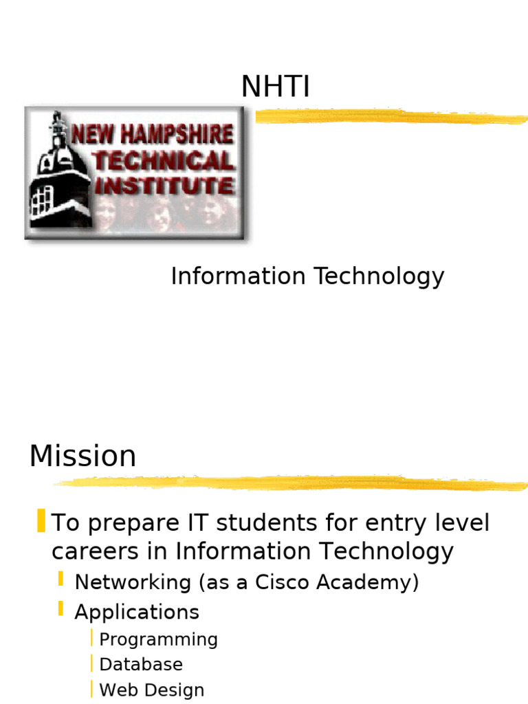 NHTI IT Program Overview and Careers | PDF