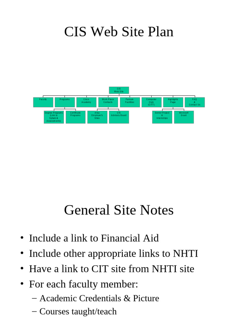 CIS Web Site Plan | PDF