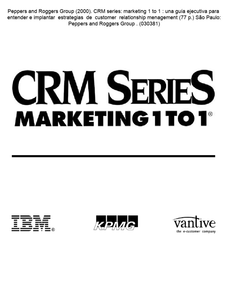 LECTURA_CRM_MARKETING_1_TO_1[1] | PDF | Marketing | Gestión de la relación con el cliente