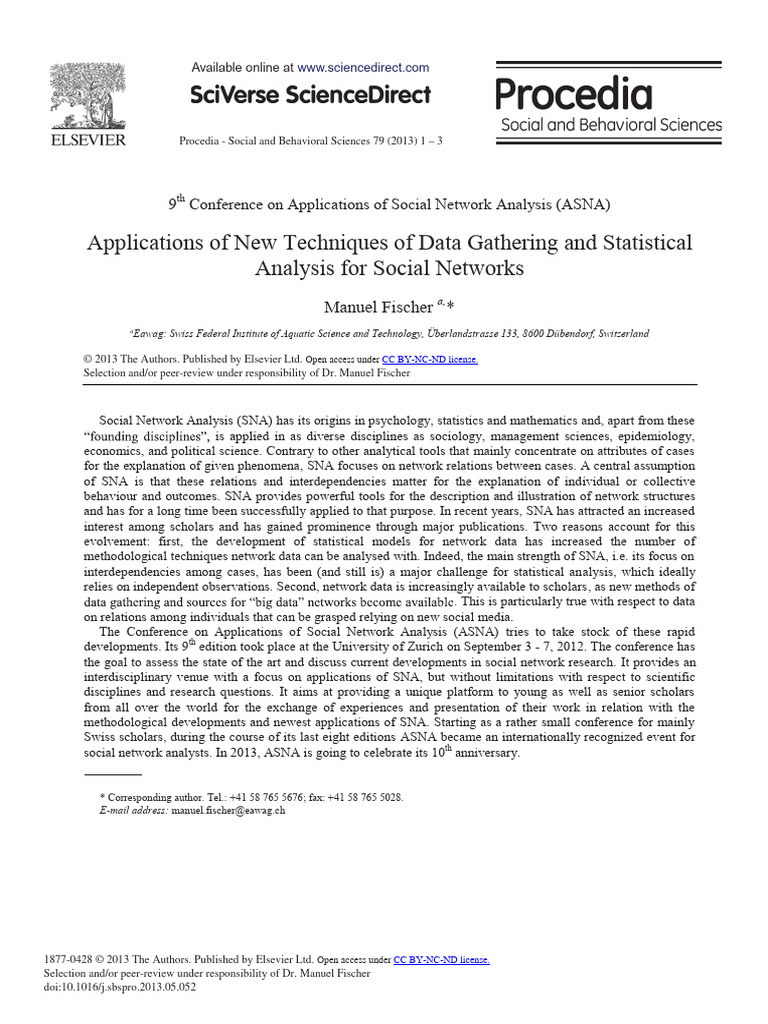 Applications of New Techniques of Data Gathering 2013 Procedia Social ...