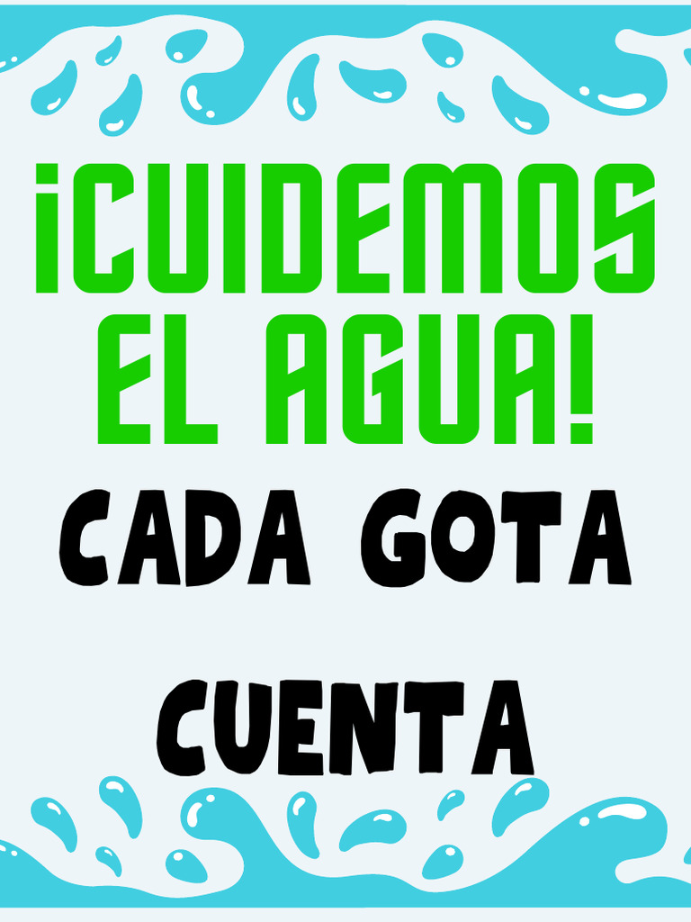 Póster Día Mundial Del Agua Ilustrado Azul y Verde | PDF