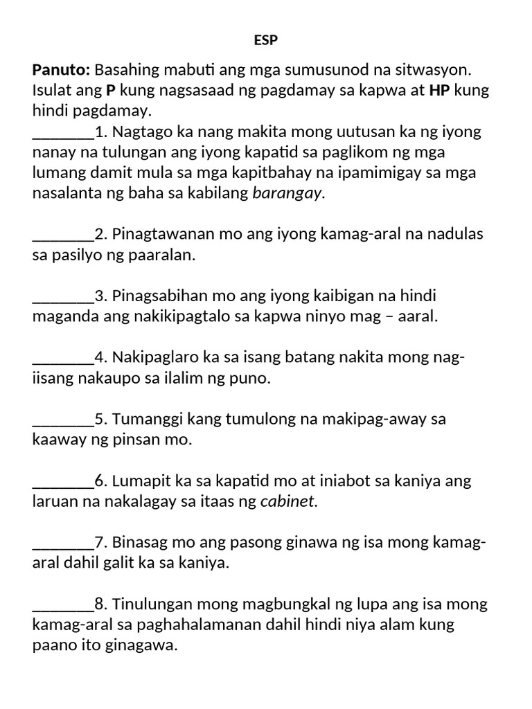 ESP - QUIZ 11-10-2022 | PDF