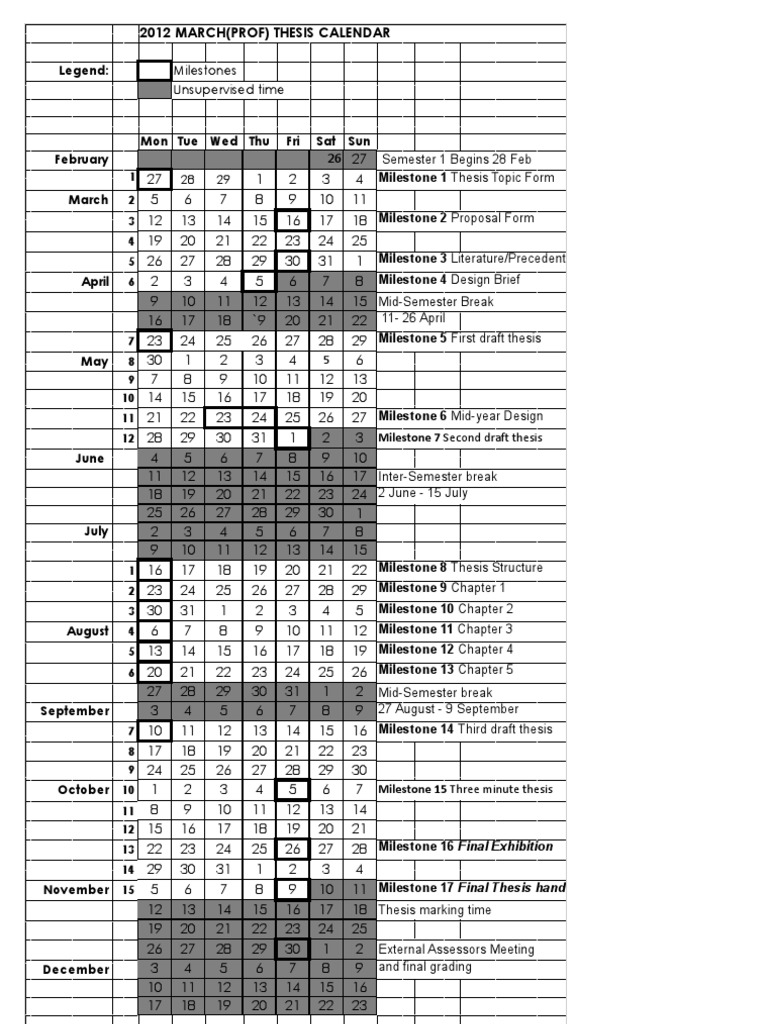 1202 Thesis Calendar | PDF