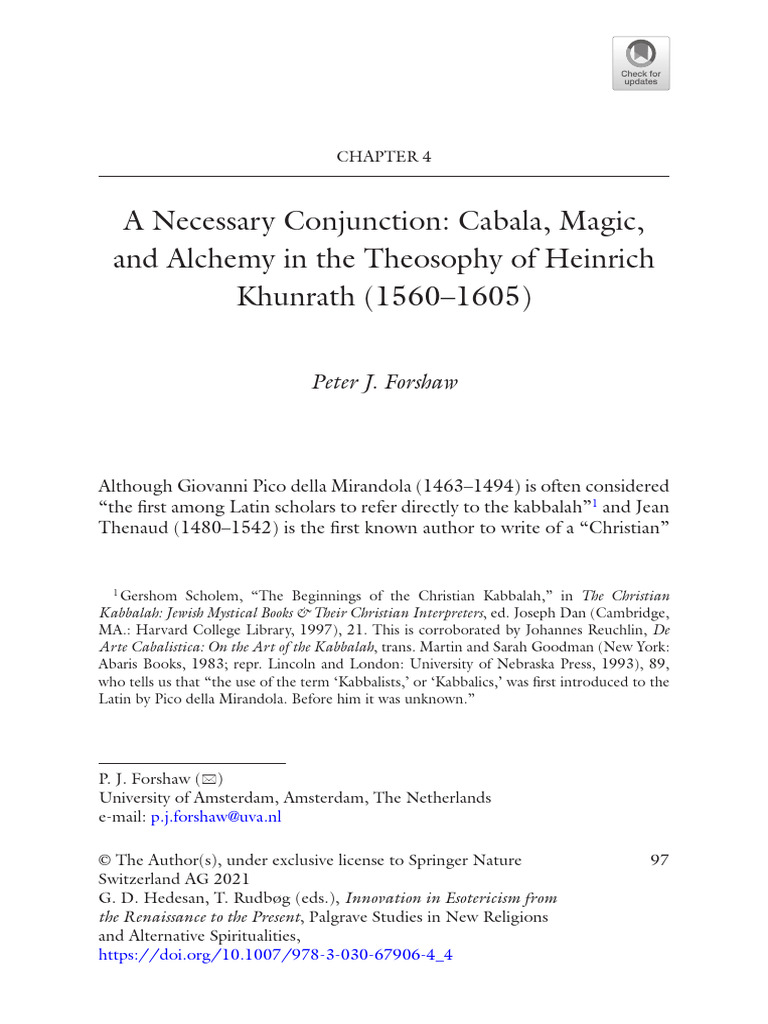 A Necessary Conjunction Cabala Magic and | PDF | Kabbalah | Alchemy