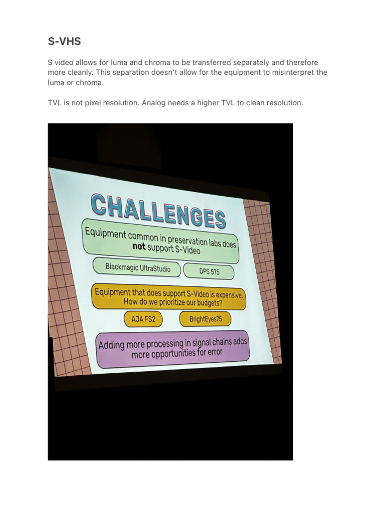 Understanding S-VHS and TVL Resolution | PDF