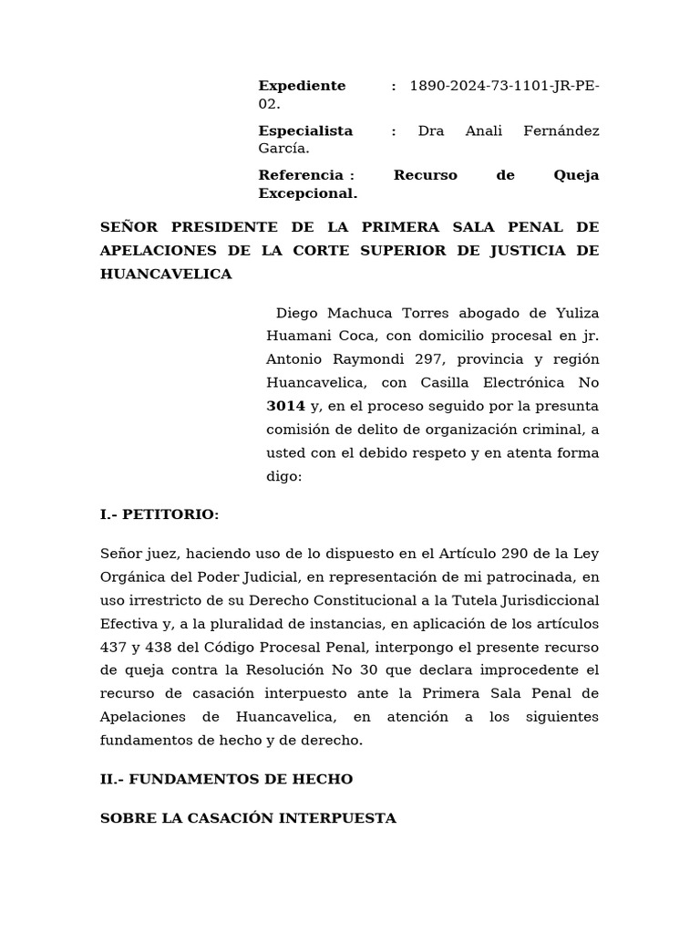 Recurso de Queja Penal | PDF | Apelación | Organizaciones legales