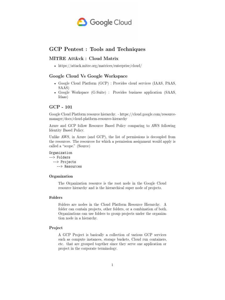 GCP Pentesting: Tools & Techniques Overview | PDF | Cloud Computing ...