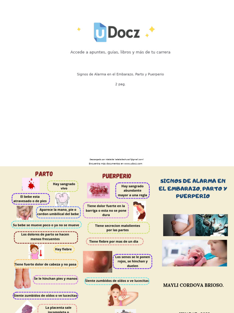 Signos de Alarma en 401471 Downloadable 3724461 | PDF | Parto | La ...