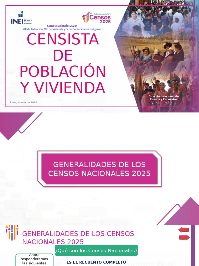 Generalidades de los Censos 2025 | PDF | Censo