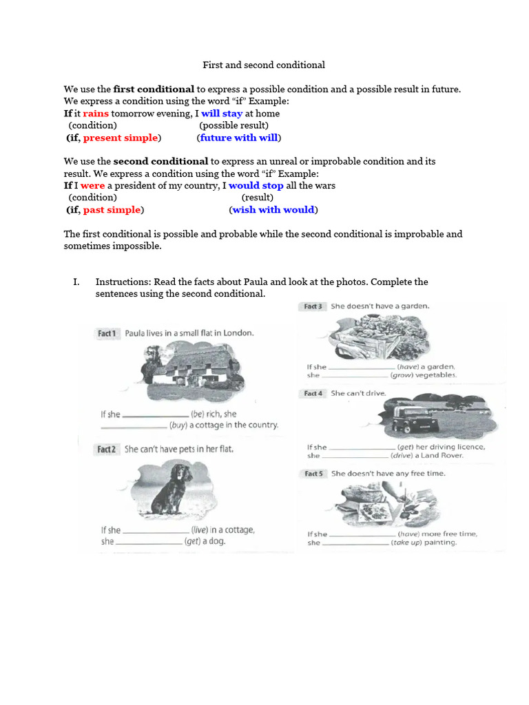 First and Second Conditional | PDF