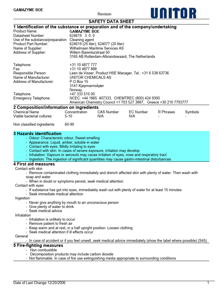 GAMAZYME BOE English | PDF | Occupational Safety And Health | Safety