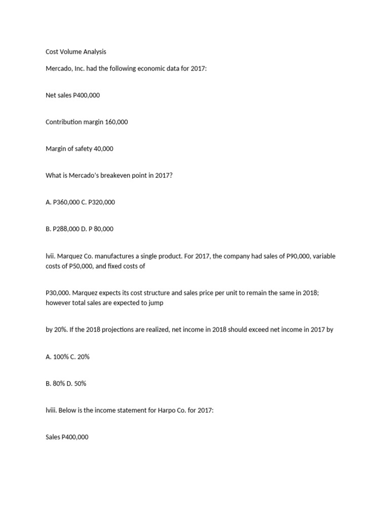 Cost Volume Ana-WPS Office | PDF