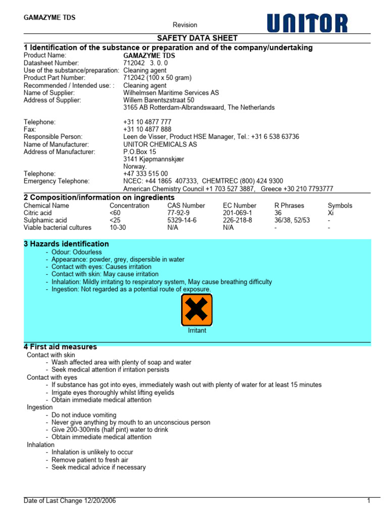 GAMAZYME TDS English | PDF | Chemical Substances | Materials
