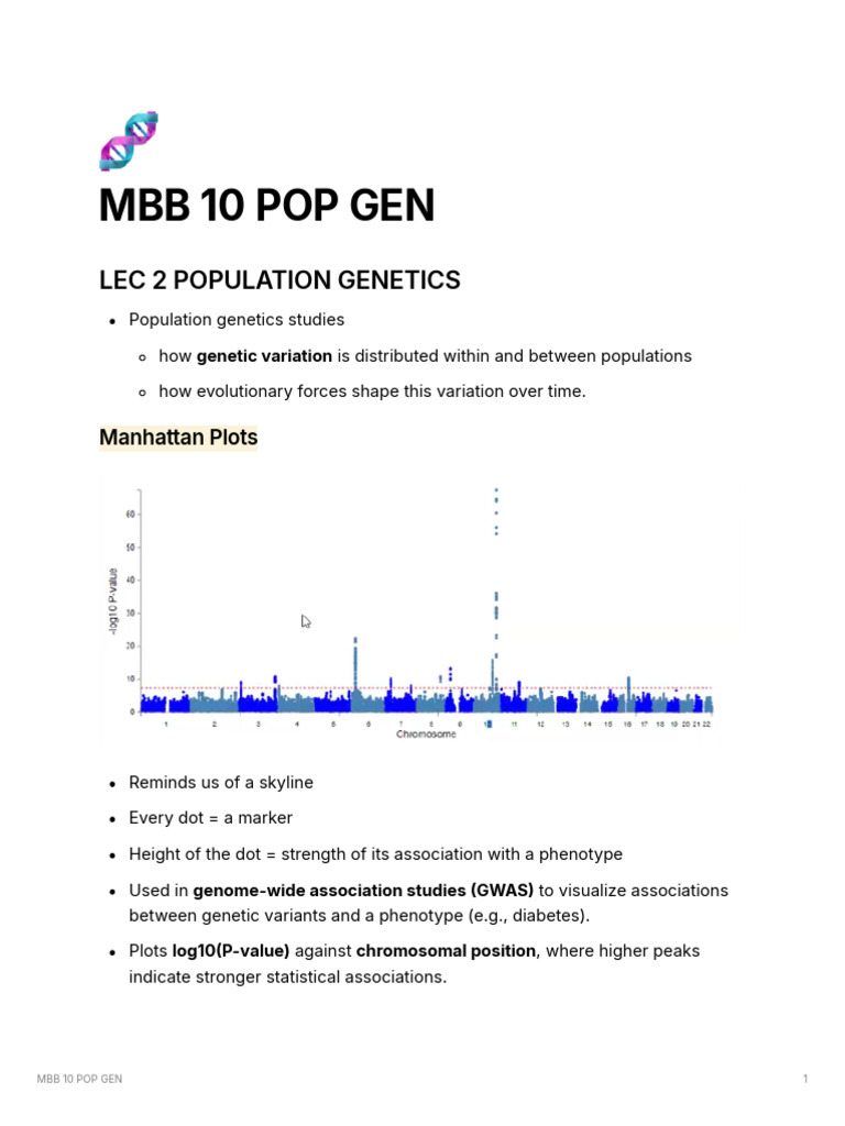 MBB 10 Pop Gen | PDF | Zygosity | Haplotype